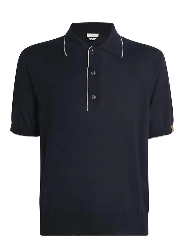 Jacob Cohen Wool-silk Polo Shirt - Navy