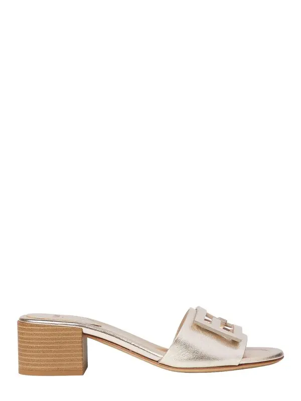 Fendi Baguette Slides - Silver