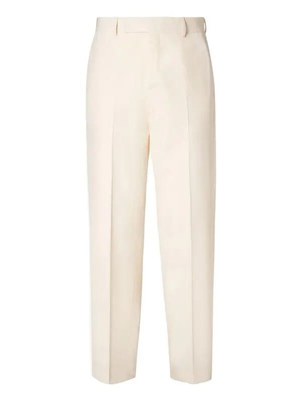 Fendi Tailored Wool Gabardine Trousers - Beige