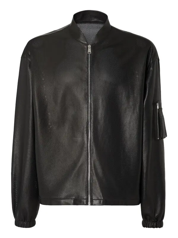 Fendi Micro-perforated Nappa Leather Blouson - Black