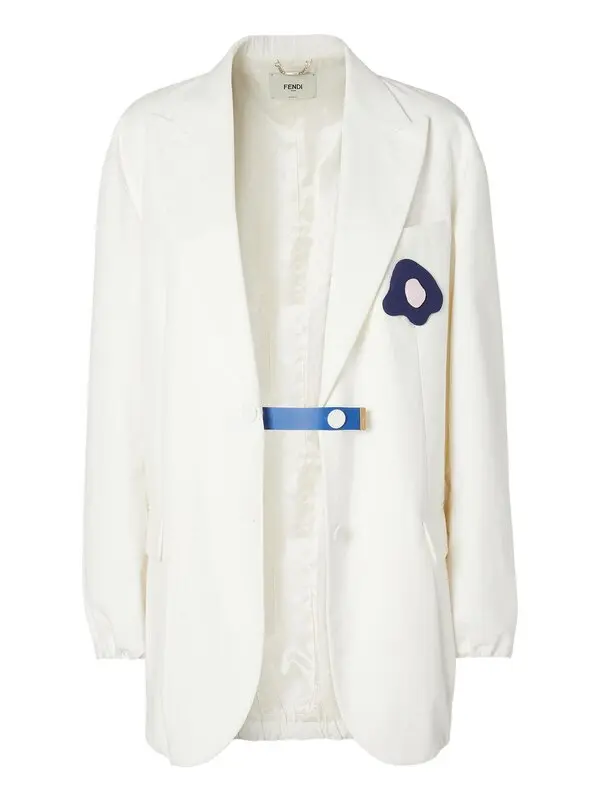 Fendi Single-breasted Technical Canvas Jacket - White