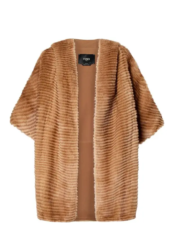 Fendi Mink Featherlike Poncho - Brown