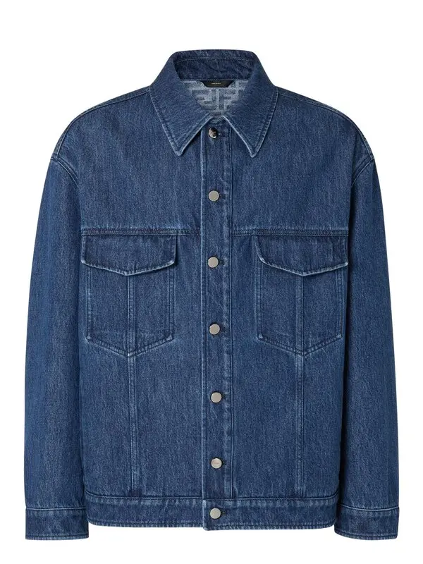 Fendi Oversized Denim Jacket - Blue