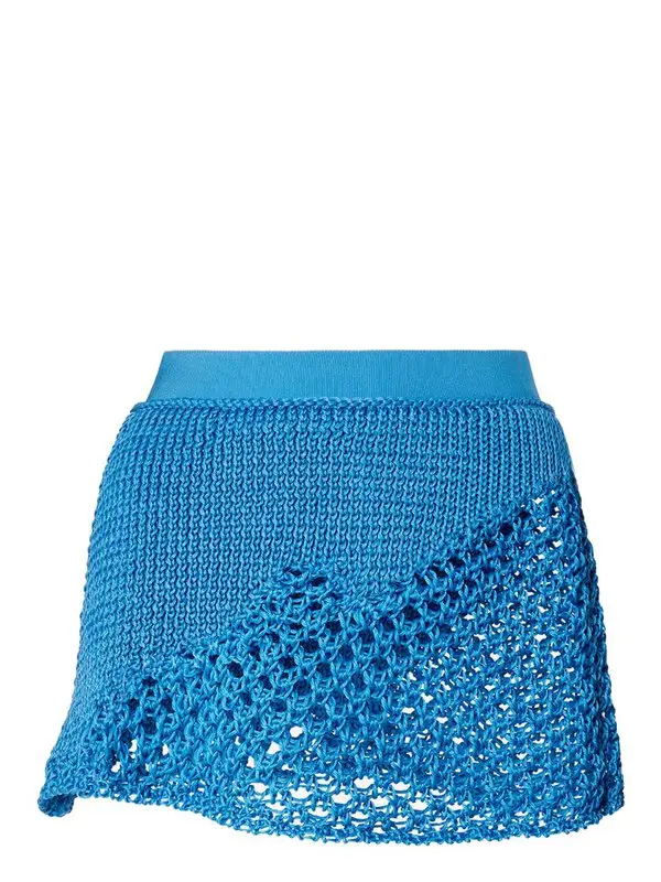 Fendi Macramé Knit Mini Skirt - Light Blue