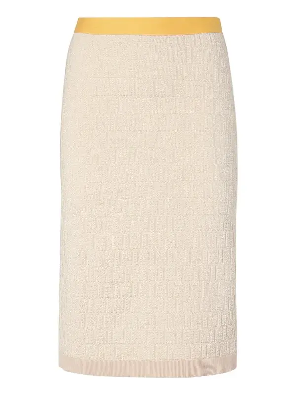 Fendi Midi Skirt With Ff Jacquard Motif - Multicolour