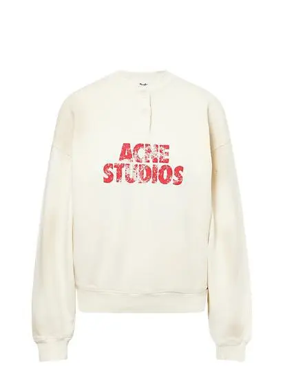 Acne Studios Logo-print Cotton Sweatshirt - Off White