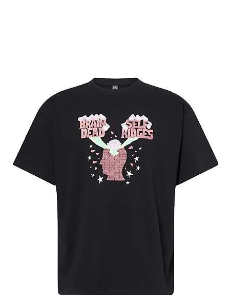 BRAIN DEAD Self Ridges Exclusive Cotton-jersey T-shirt - Black