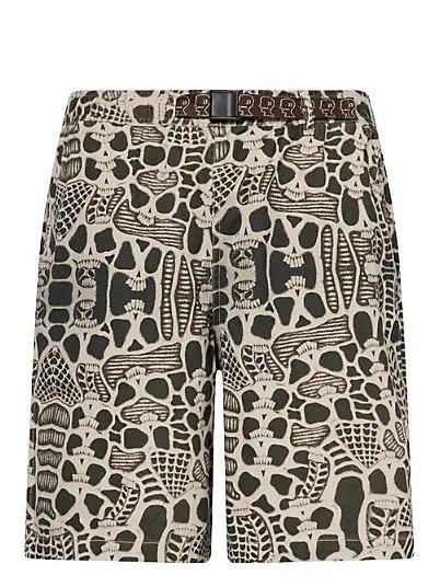 BRAIN DEAD Skull Climber Cotton-twill Shorts - Natural