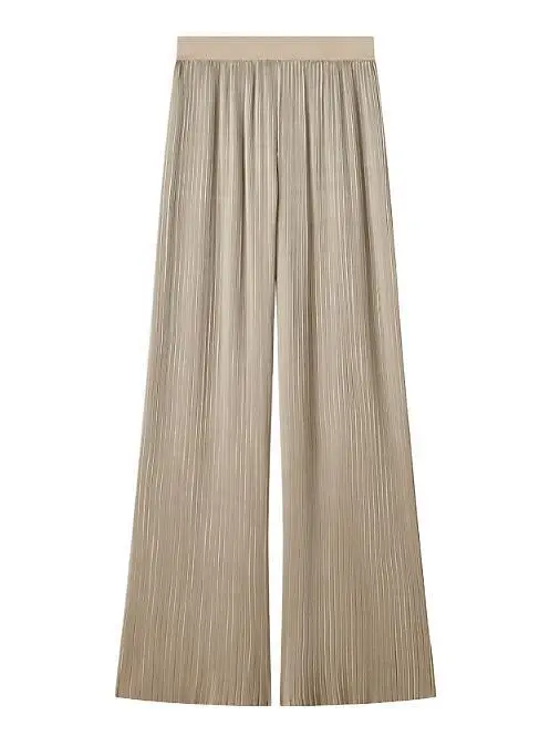 JOSEPH Amber Pleated Satin Trousers - Powder