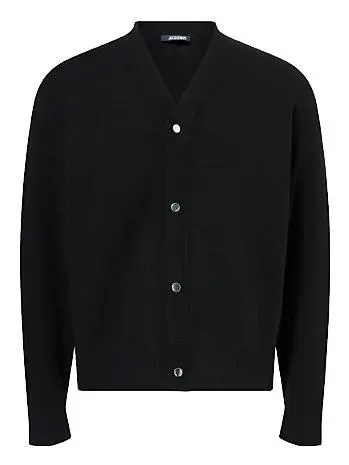 Jacquemus Doppio Knitted Merino-wool Cardigan - Black