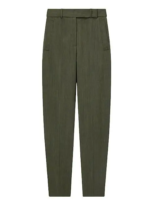 JOSEPH Relaxed-fit Wool Trousers - Palm Leaf Melange