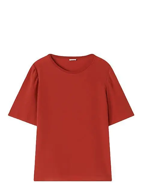JOSEPH Rubin Short-sleeved Silk Top - Spice