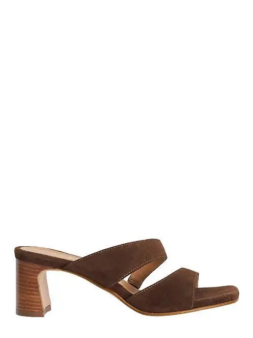 DUNE Jaeda Heeled Suede Sandals - Brown Suede