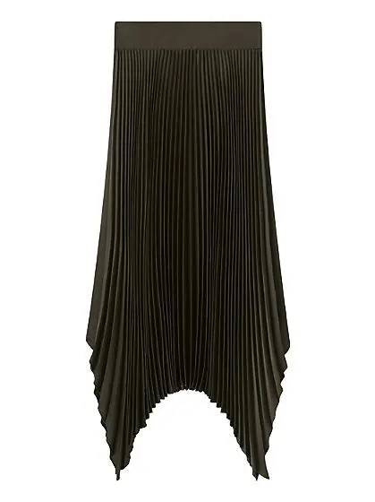 JOSEPH Plissé Woven Maxi Skirt - Palm Leaf