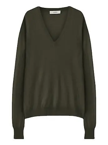 JOSEPH Cashair V-neck Cashmere Jumper - Palm Leaf
