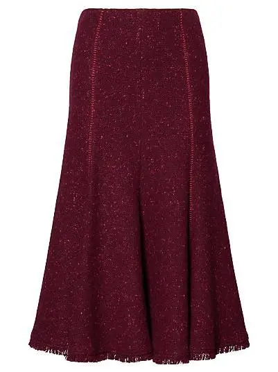Gabriela Hearst Wool And Cashmere-blend Skirt - Bordeaux Fuchsia