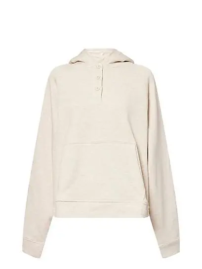 ADANOLA Signature Oversized Cotton-fleece Hoody - Oatmeal Melange