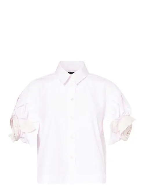Simone Rocha Cotton Shirt With Rosette Detailing - Pink