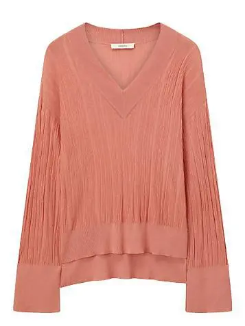 JOSEPH Jardin Ribbed Silk And Cotton Top - Blush