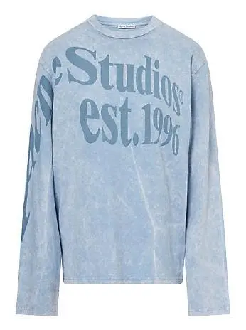 Acne Studios Edden Projection Long-sleeve T-shirt - Dirty Blue