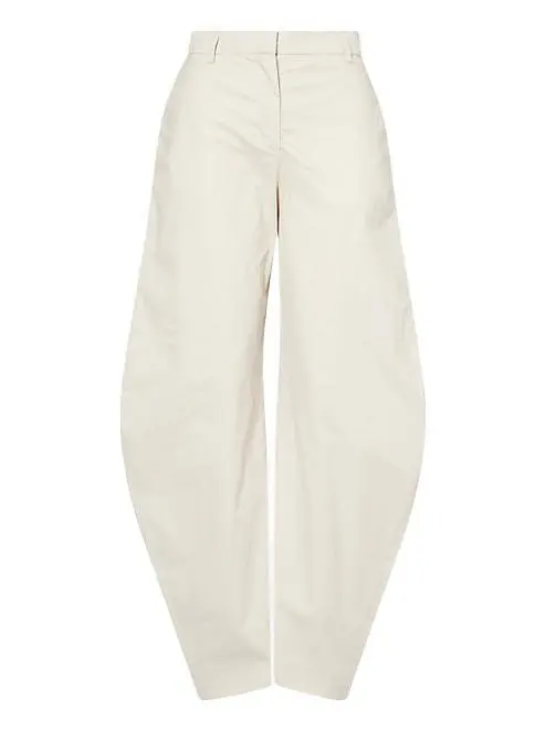Acne Studios Coated Curve-leg Cotton Trousers - Light Beige