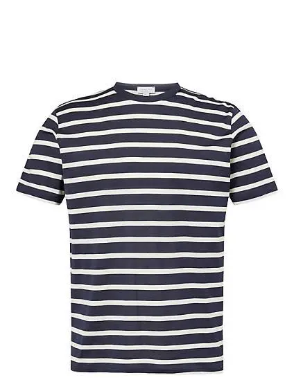 Sunspel Classic Stripe Cotton T-shirt - Navy/ecru Breton Stripe