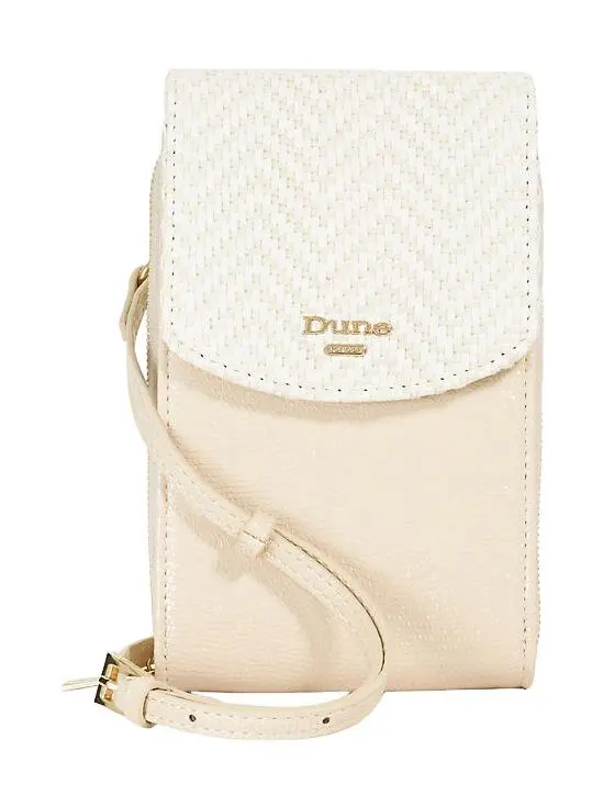 DUNE Faux-leather Phone Cross-body Bag - Ecru Synthetic Reptile