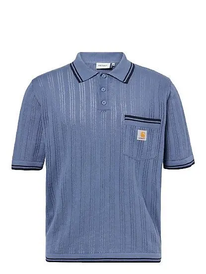 Carhartt Work In Progress Ramsey Cotton Knit Polo Shirt - Velvet Blue / Deep Night