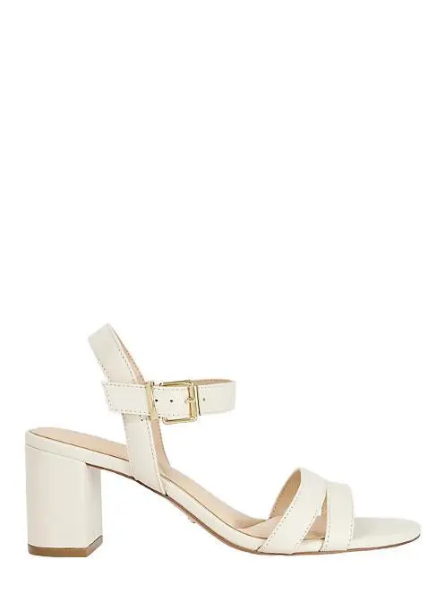 DUNE Merisa Heeled Leather Sandals - Cream Leather