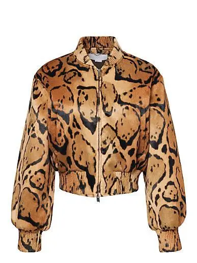Stella McCartney Leopard-pattern Velvet Bomber Jacket - Multicolor Brown