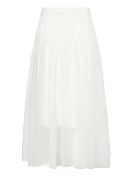 CFCL Cascades Lucent Mesh Midi Skirt - White