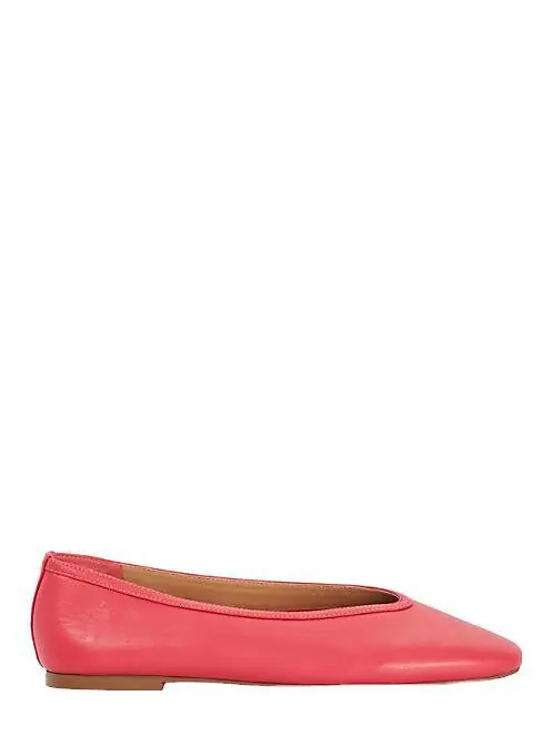 DUNE Hetta Leather Ballet Flats - Pink Leather