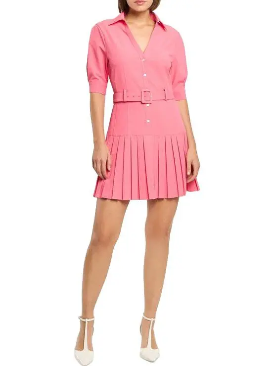 Cinq À Sept Moriah Pleated Shirtdress - Sunset Blush