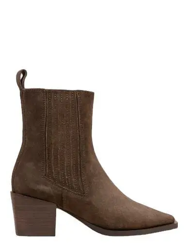 MI/MAI Jane Ii Suede Ankle Boots - Khaki