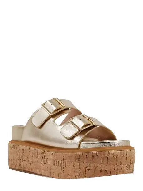 SHU SHOP Lucinda Platform Wedge Slide Sandal - Gold