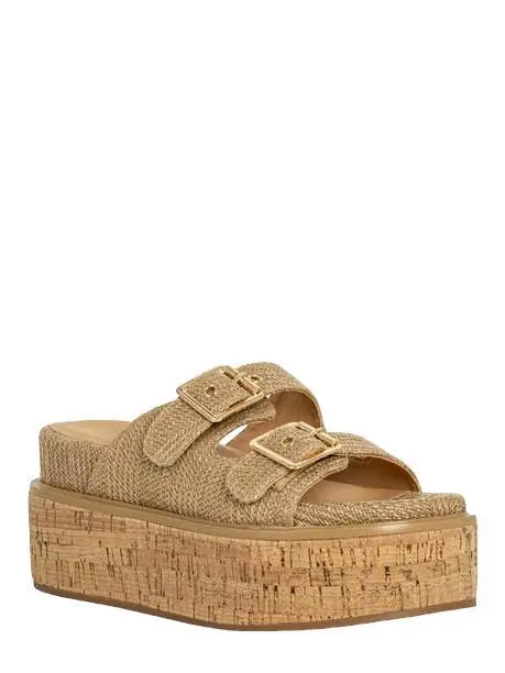 SHU SHOP Lucinda Platform Wedge Slide Sandal - Natural Woven