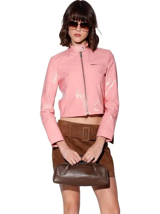 Walter Baker Krista Patent Leather Jacket - Petal Pink Patent