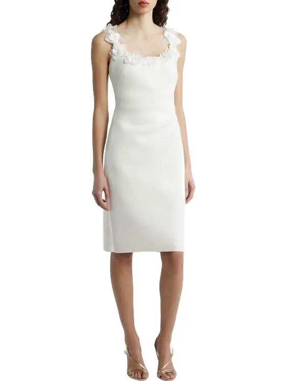 Eliza J Floral Ruched Cocktail Dress - Ivory