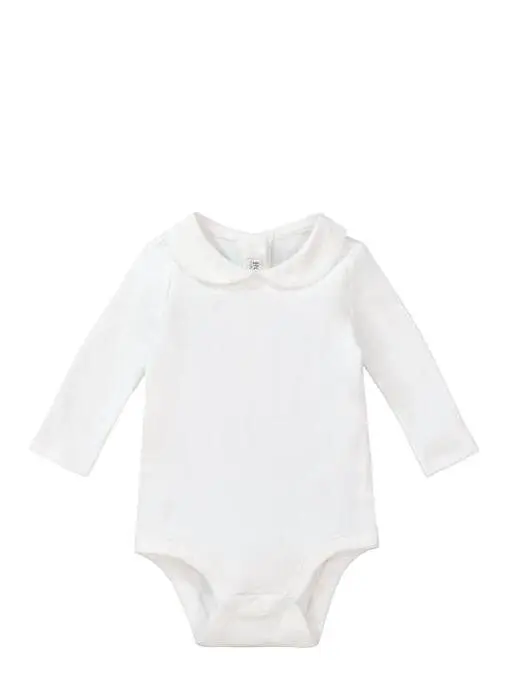 HOPE & HENRY Peter Pan Collar Bodysuit - Soft White
