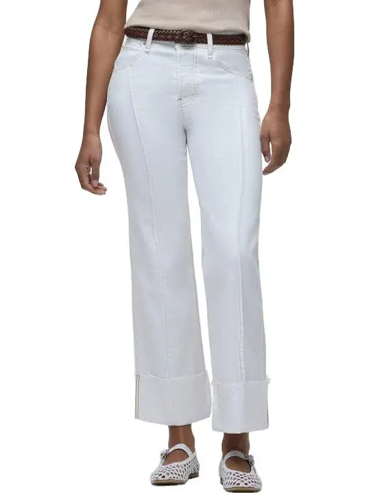 Hudson Jeans Rosie Pintucked Cuffed Wide Leg - White