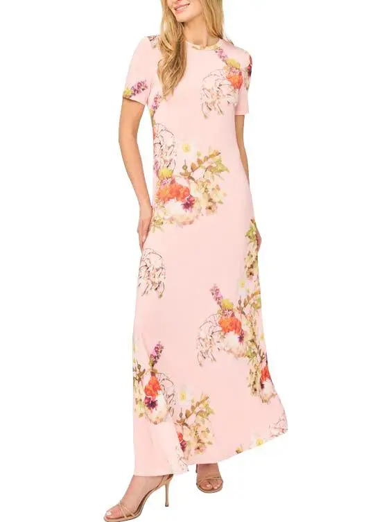 Ted Baker London Floral T-shirt Maxi Dress - Cloud Pink