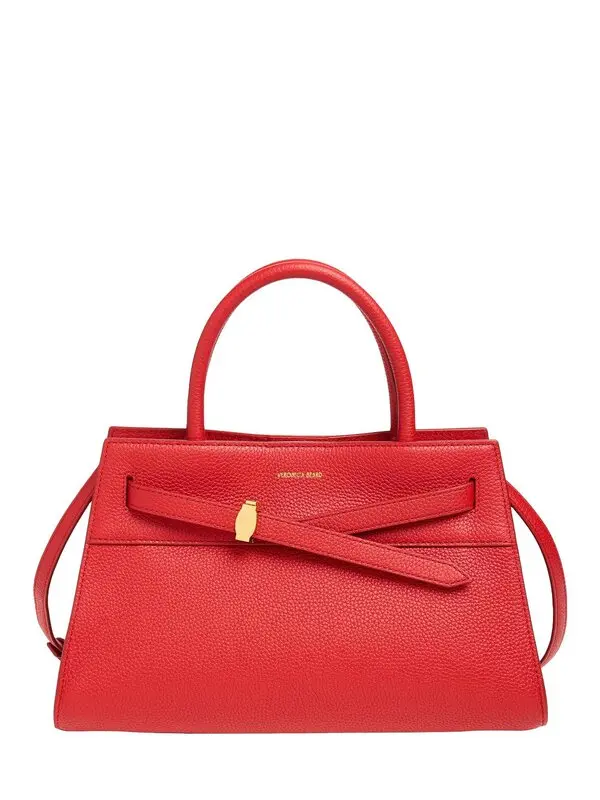 Veronica Beard Dash Leather Top Handle Bag - Red
