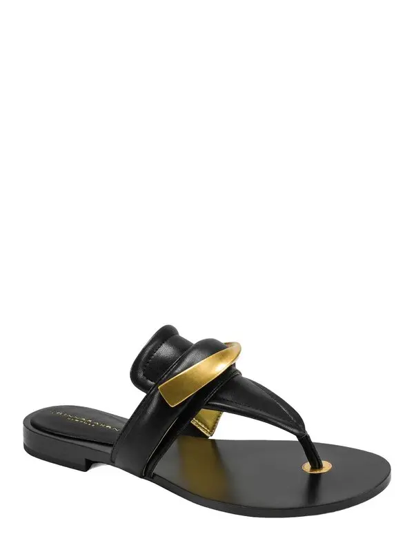 Donna Karan New York Faux Leather Flip Flop - Black