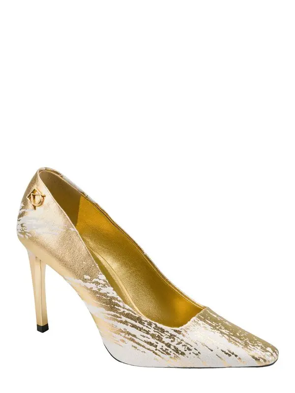 Donna Karan New York Savita Snip-toe Pumps - Ivory/gold
