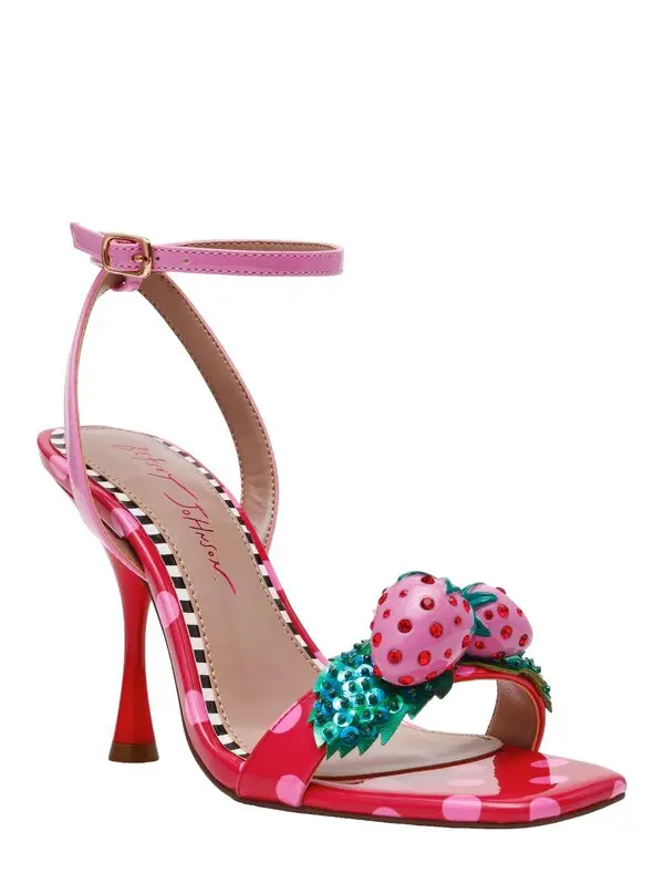 Betsey Johnson Addison Ankle Strap Sandal - Pink/red Multi