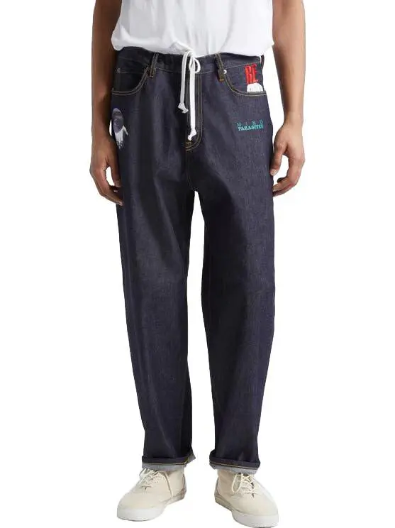 UNDERCOVERISM Embroidered Graphic Straight Leg Jeans - Indigo