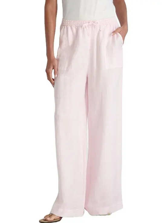 French Connection Wide Leg Drawstring Pants - Pink Icing