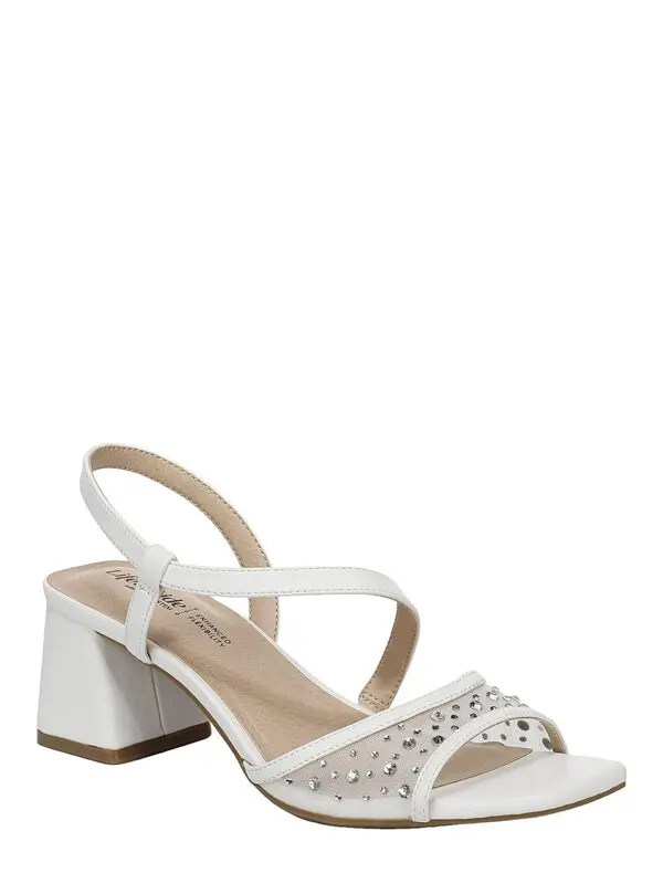 LIFESTRIDE Slingback Block Heel Sandals - White