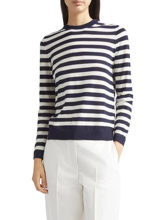 Partow Greta Stripe Wool Sweater - Navy Stripe