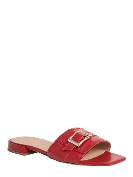 Bruno Magli Bellini Buckle Strap Slide Sandal - Berry Nappa